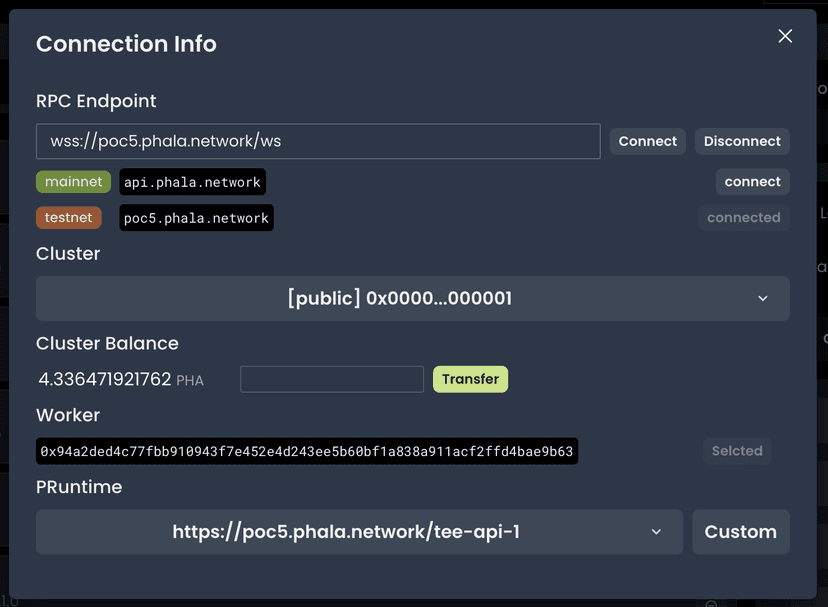 Phat Contract UI October updates | Phala